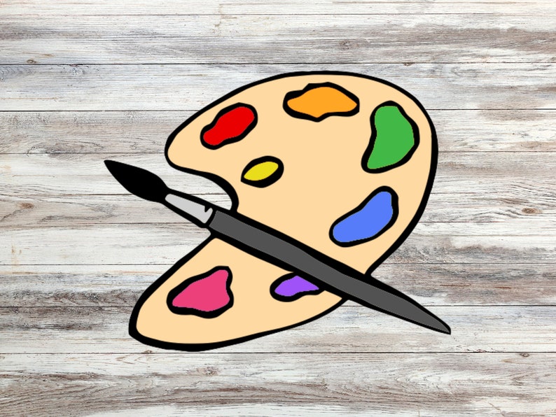 Paint Palette SVG - Colorful Paint Palette Clip Art - Paint Brush Svg ...