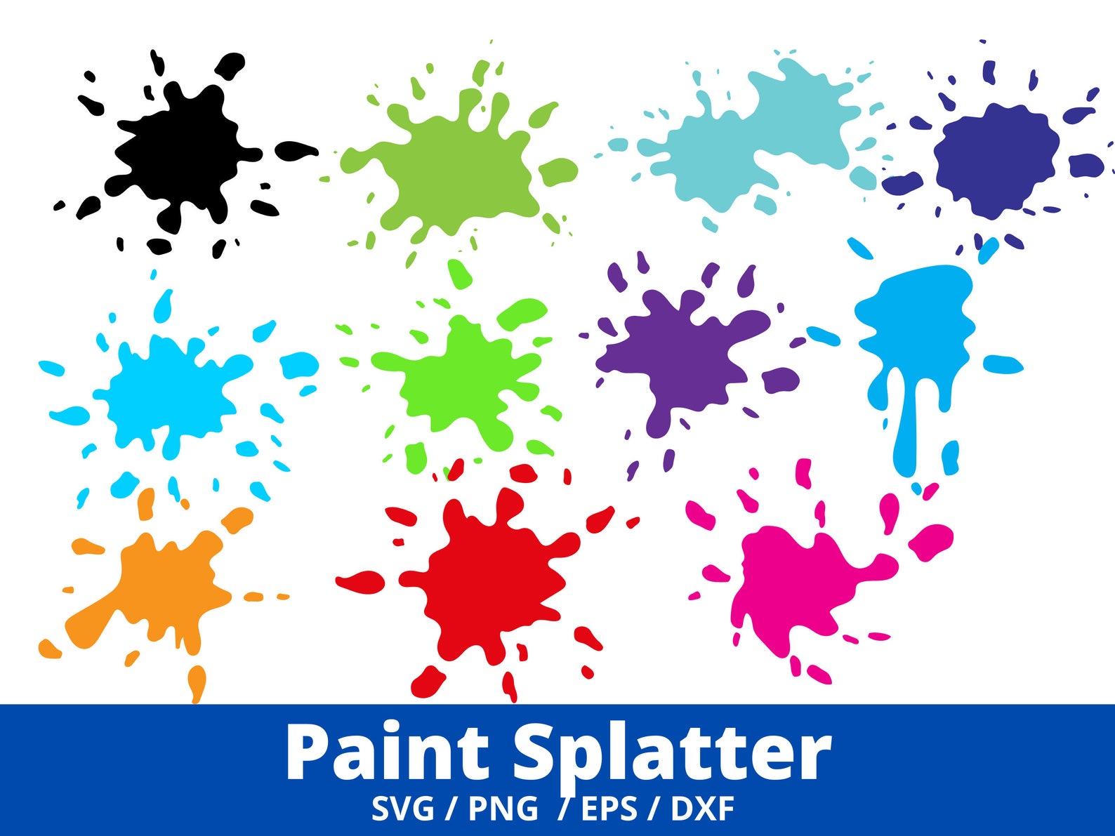 Paint Splatter SVG Bundle Paint Splats Svg Paint Svg - Etsy