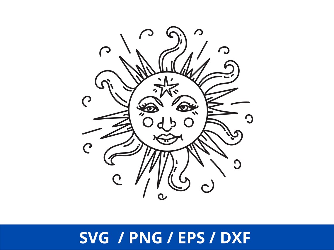Sun SVG Sun Cut File Sun Clipart Sunshine Svg Summer Svg - Etsy