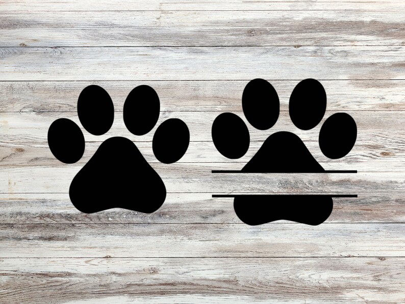 Dog Paw Print Svg Dog Split Paw Print Svg Paw Print Bundle - Etsy