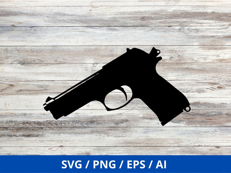 Handgun Svg, Pistol Svg, Gun Svg, 9mm Pistol Cut File, Pistol Vector ...