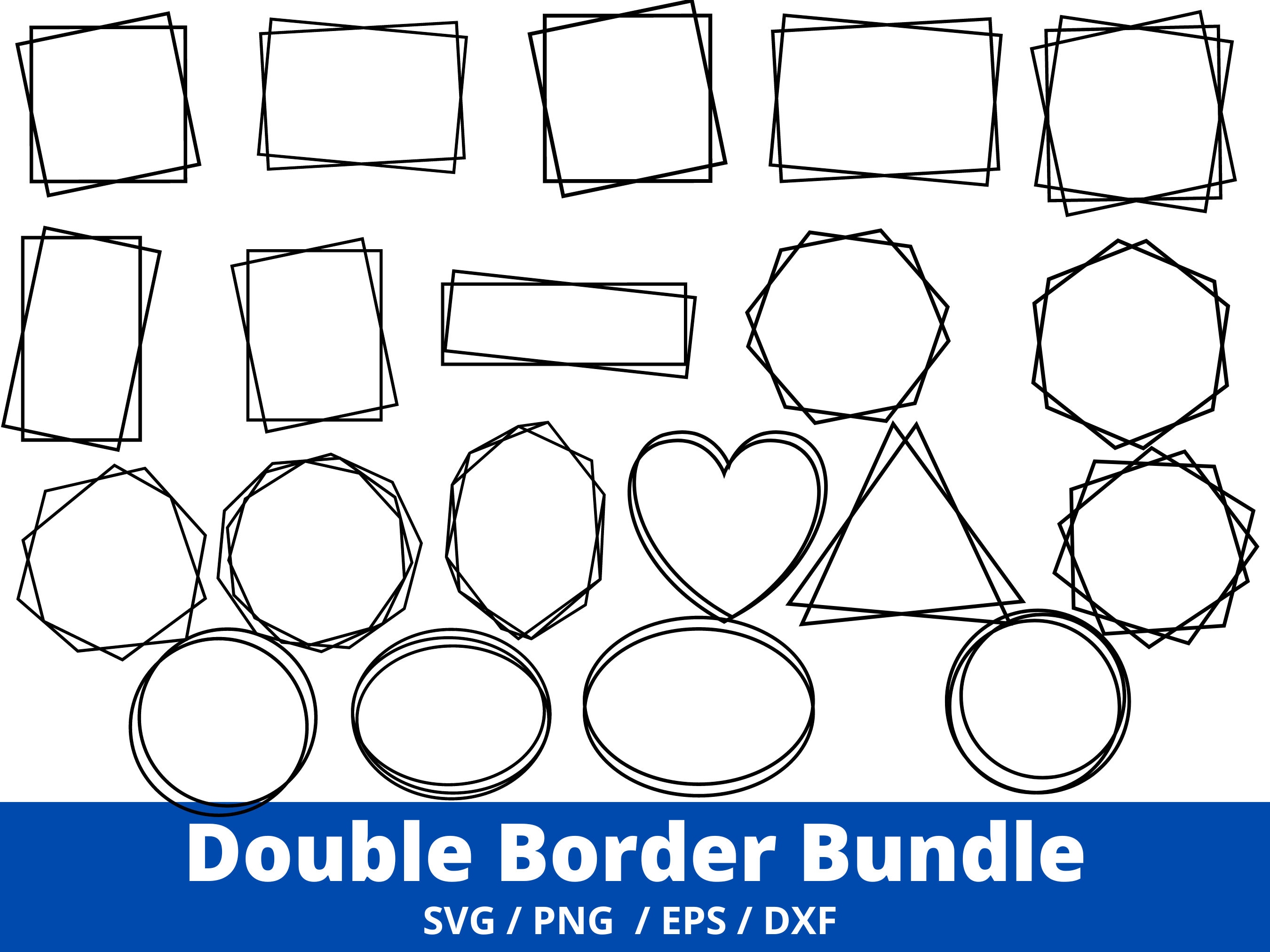 Double Frame SVG Bundle,square Frame Bundle,double Border,rectangle ...