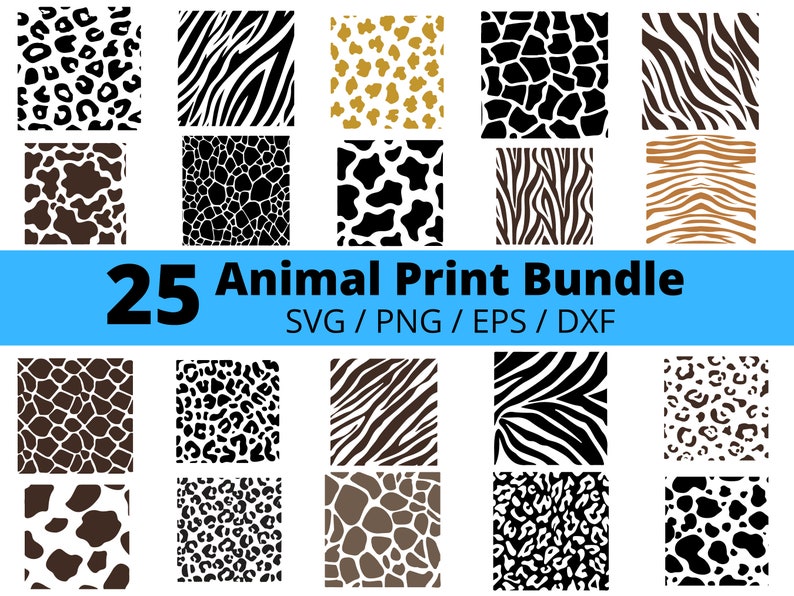 Animal Print Svg Bundle 25 Animal Prints Leopard Print Svg - Etsy