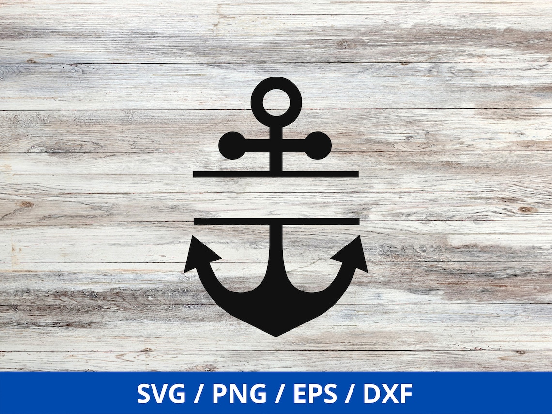 Anchor Split Name Frame SVG Split Anchor Rope SVG Monogram | Etsy