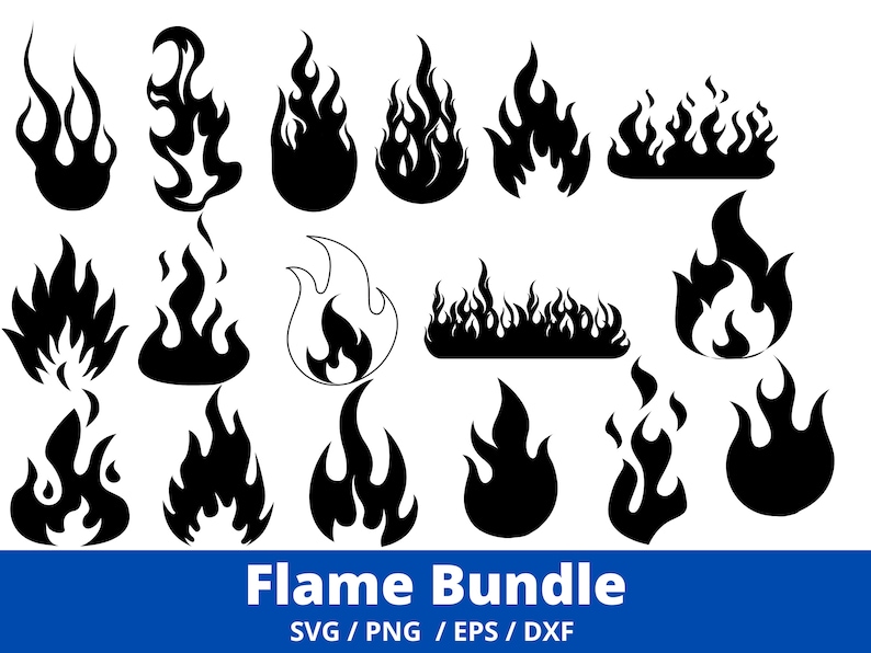 Fire Flame SVG Bundle,Fire SVG Bundle,DXF,Fire Flames,Svg Bundle,Fire ...