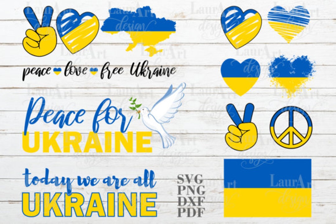 Ukraine SVG Bundle, Peace Love Svg, Stand With Ukraine Svg, Ukraine Cut ...