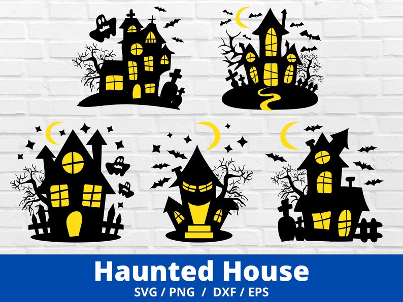 Haunted House Halloween SVG Bundle, Halloween Silhouettes, Cricut ...