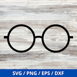 Round Glasses SVG, Eye Glasses Cut Files, Eyeglasses Silhouette, Frames ...