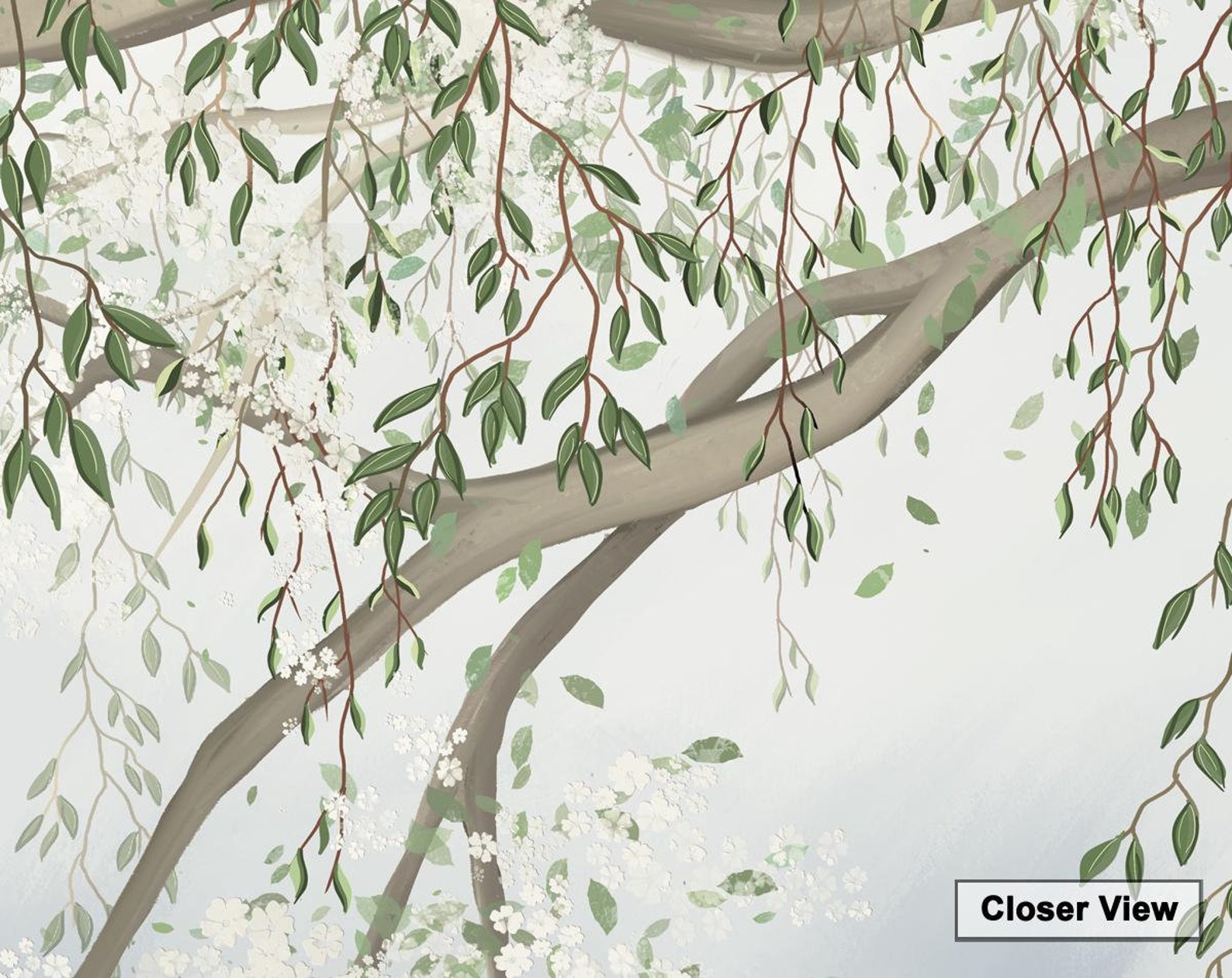 Nature Wallpaper Peel and Stick Wallpaper White Floral Tree - Etsy