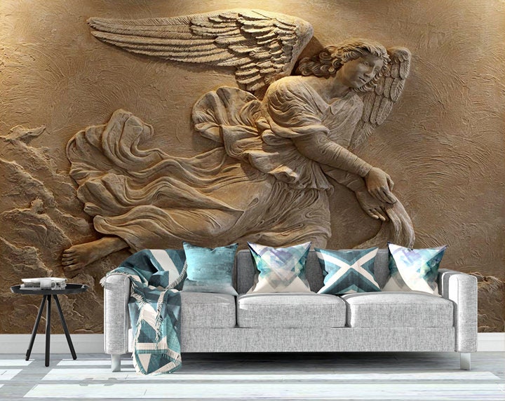 3d Mythological Character Angel Mural Wallpaper Angel Peel - Etsy