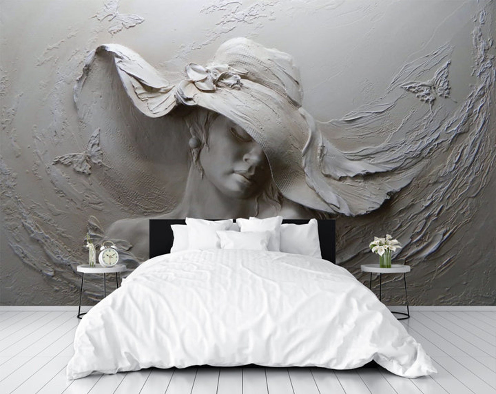 3d Beautiful Modern Fashion Girl Mural Wallpaper Peel and - Etsy