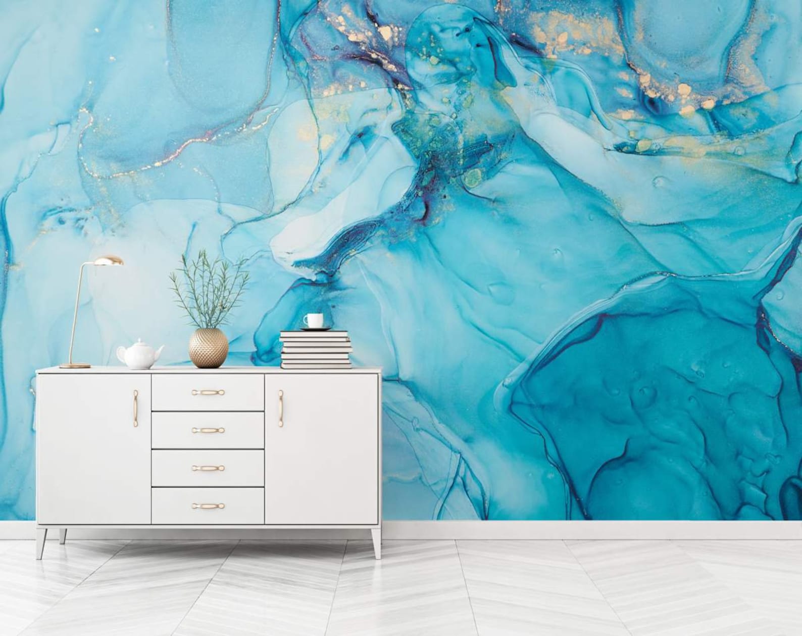 Blue Marble Wallpaper Art Wallpaper Abstract Wallpaper - Etsy