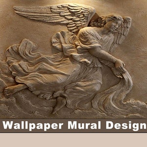 3D Angel Mural Wallpaper | Peel and Stick Removable Wallpaper - Etsy