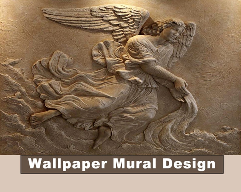3D Angel Mural Wallpaper | Peel and Stick Removable Wallpaper - Etsy