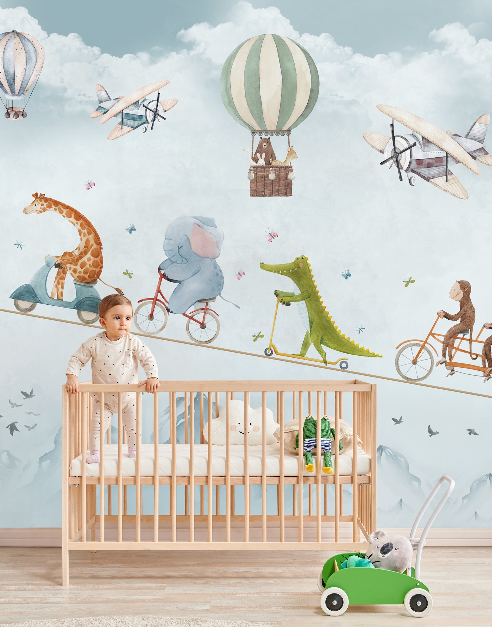 Peel and Stick Wallpaper Kids Room Nursery Wallpaper Air - Etsy