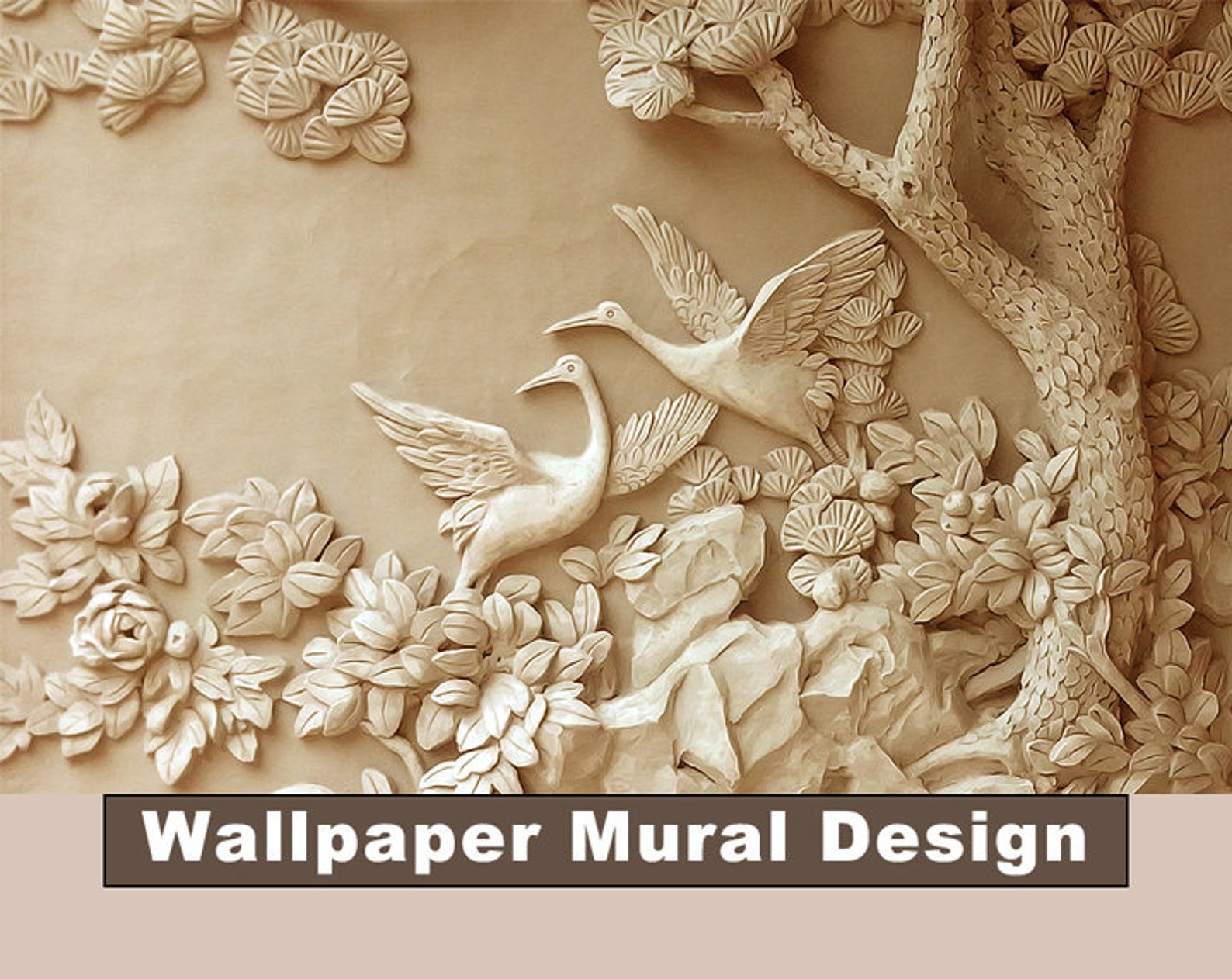 3D Relief Tree Mural Wall Art Mural Wallpaper Non Woven - Etsy