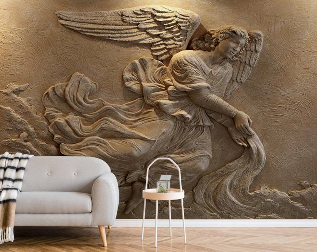 3D Angel Mural Wallpaper | Peel and Stick Removable Wallpaper - Etsy