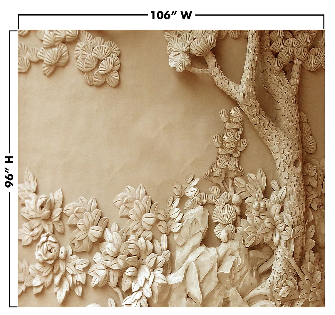 3D Relief Tree Mural Wall Art Mural Wallpaper Non Woven - Etsy