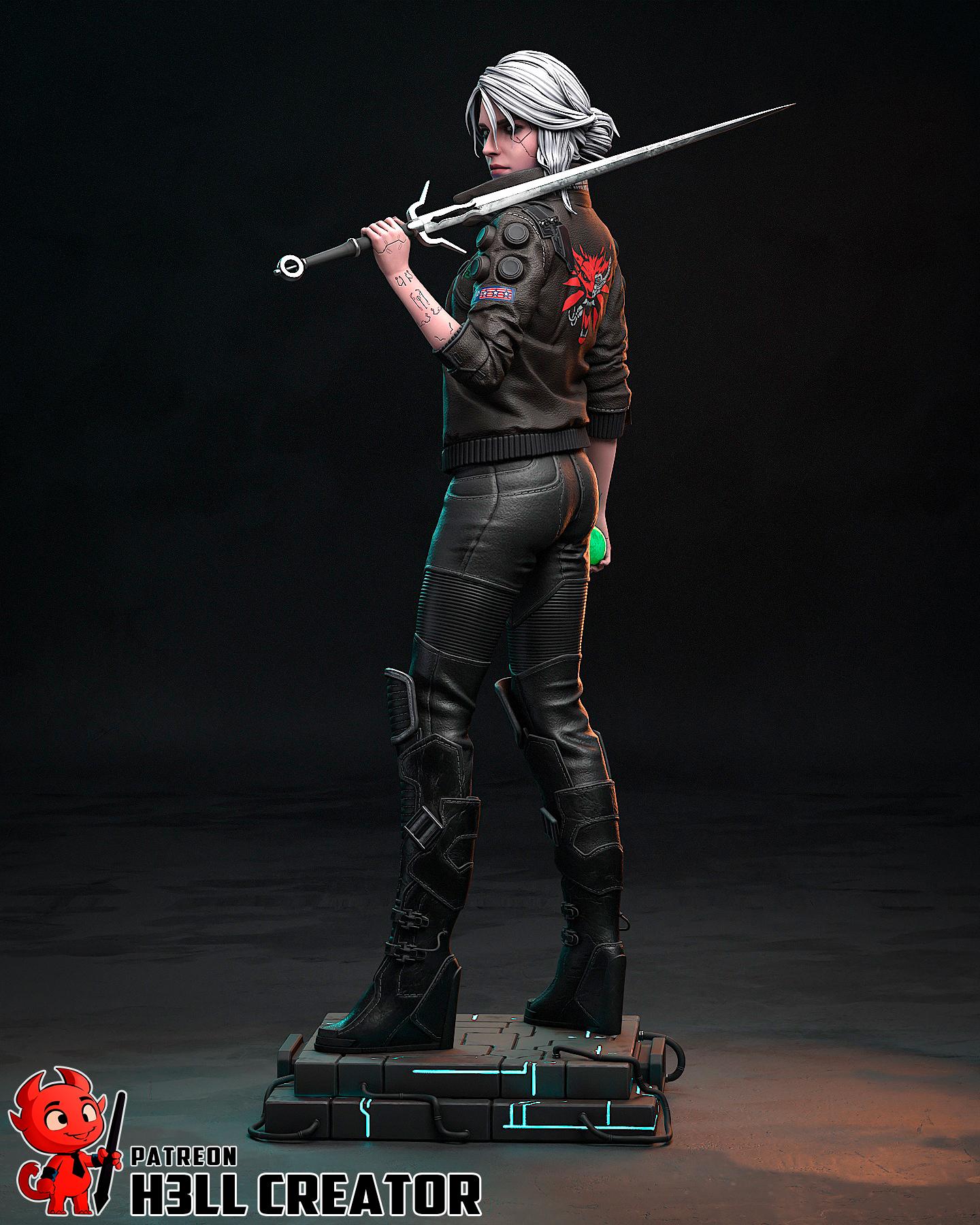 Neon Ciri Garage Kit | Fanmade Model by H3llcreator | Cyberpunk Ciri ...