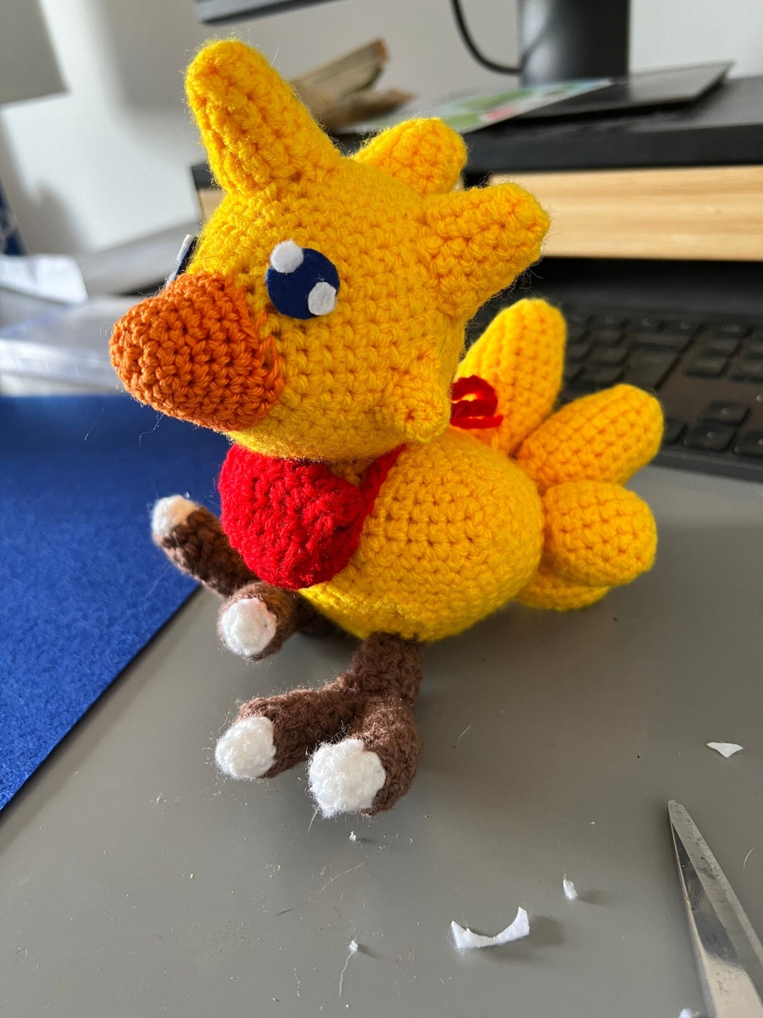 Chocobo, Final Fantasy, Soft Figure Made of Yarn, Perfect for Sitting ...