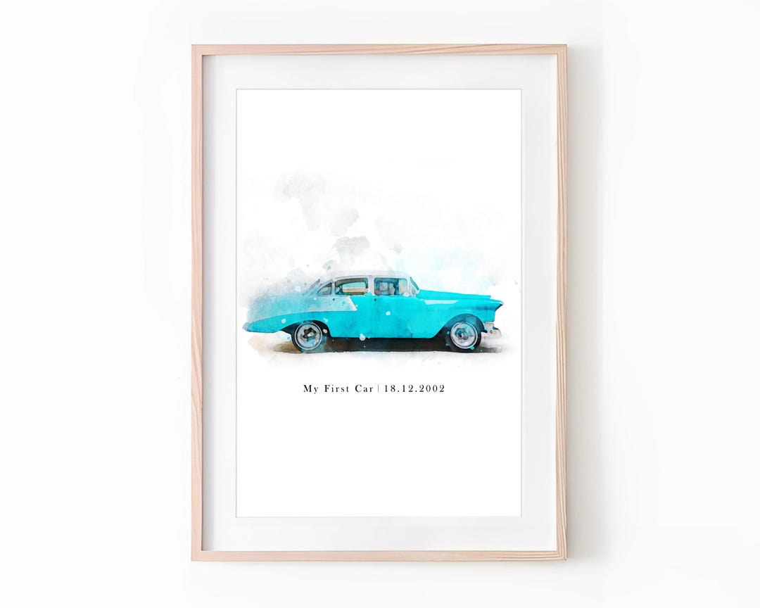 Watercolor Car Drawing, Custom Car Portrait, Hand-painted Car Art From ...