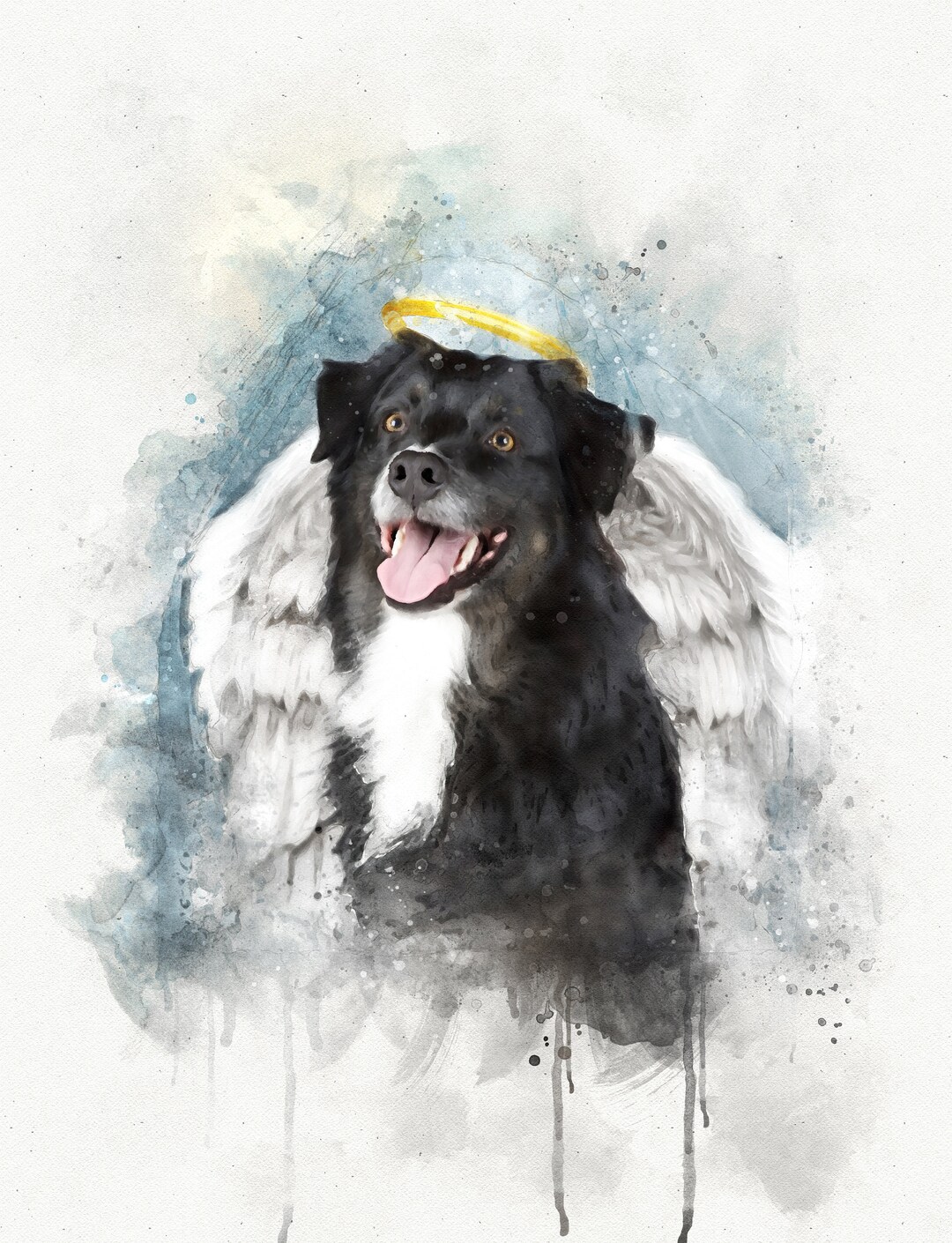 Custom Paint Pet Memorial Portraits Using Pet Photo Personalized ...