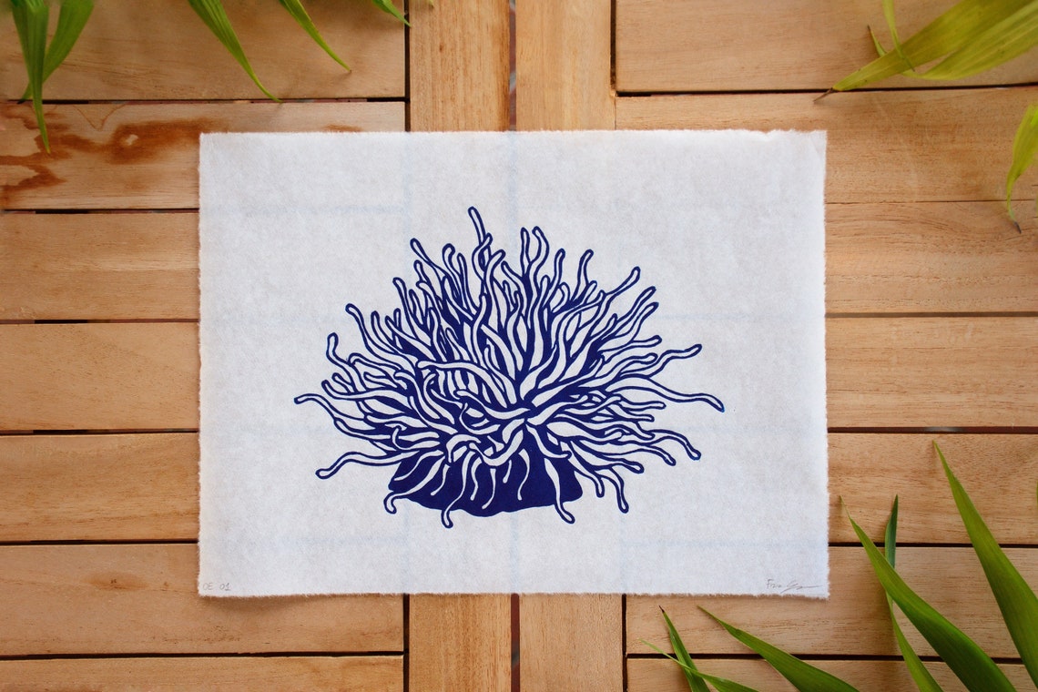 Sea Life Original Handmade Linocut Print - Etsy
