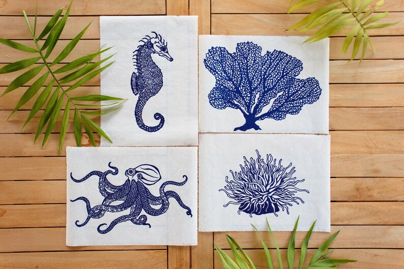 Sea Life Original Handmade Linocut Print - Etsy