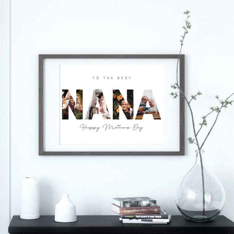 Personalised Mothers Day Gift, Photo Name Print Nanna, Gift for Grandma ...