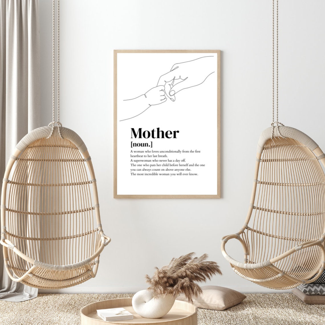 Mothers Day Gift, Digital Print, Mother Noun Print, Mum Quote, Gift for ...