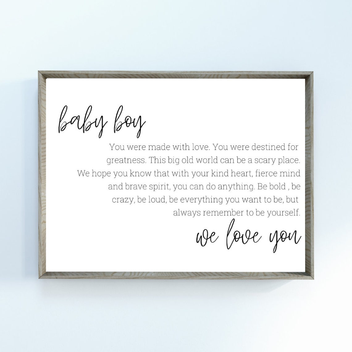 Baby Boy We Love You Poem Print, Baby Boy Poem, Nursery Wall Art, Boy ...