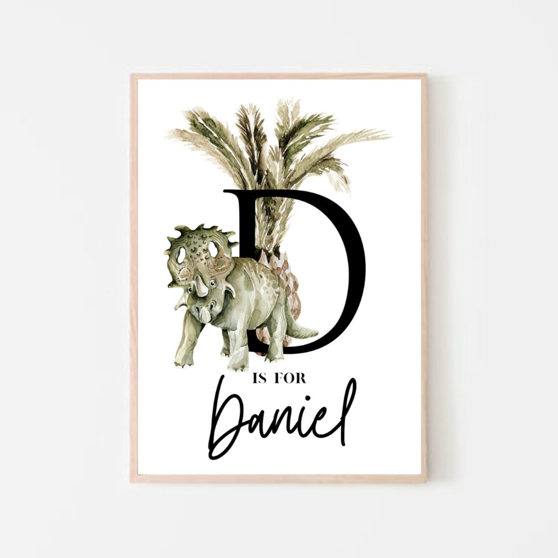 Dinosaur Personalised Monogram Name Poster, Alphabet and Numbers to 10 ...