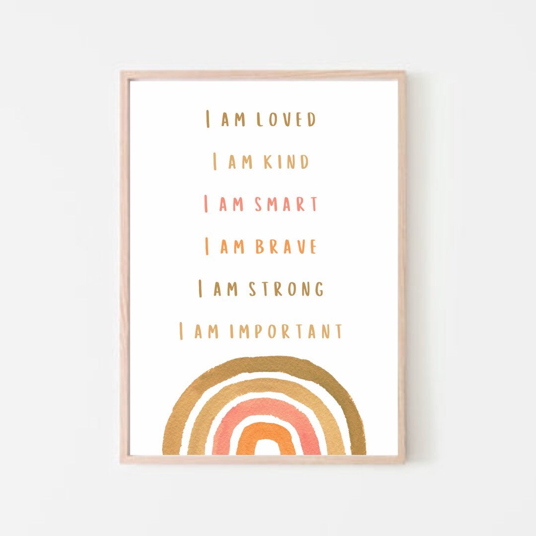 Boho Rainbow Affirmations Poster | Children’s Affirmations | Rainbow ...
