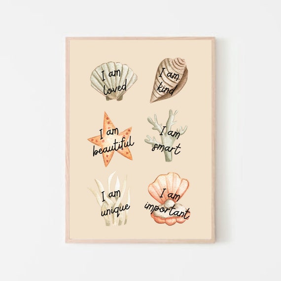 Coastal Affirmations Poster Affirmations Print Shell Beach | Etsy