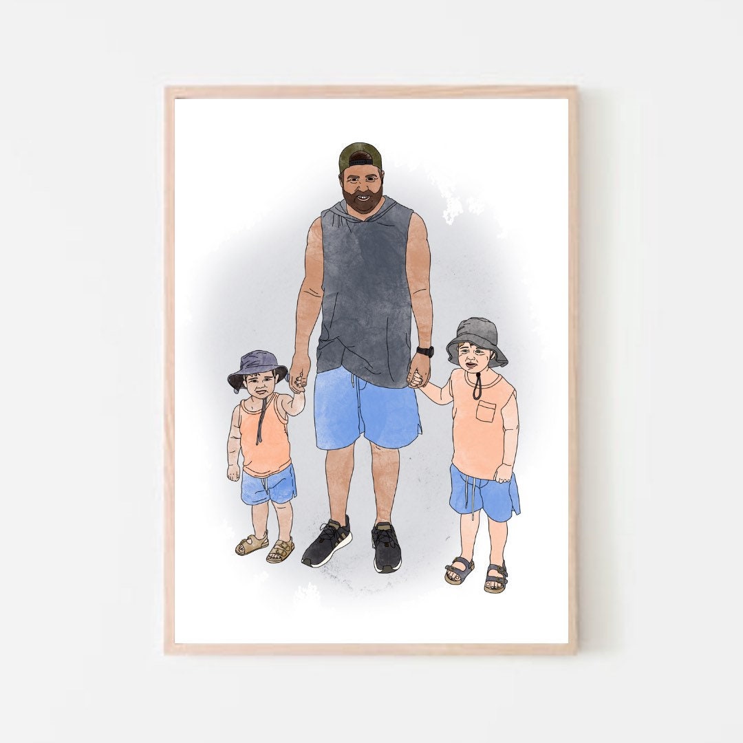 Custom Digital Portrait Three People | Custom Portrait | Portrait From ...