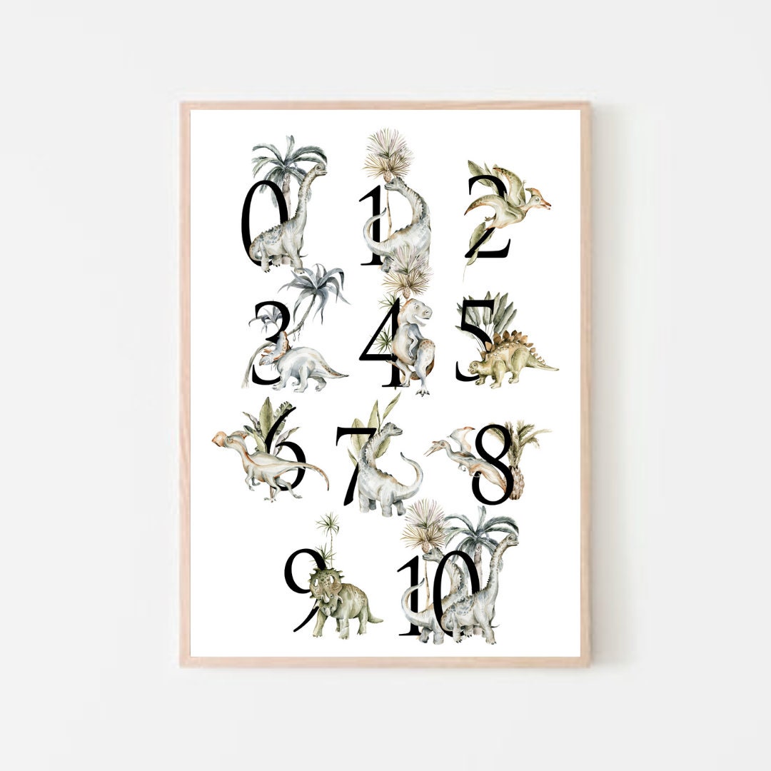 Dinosaur Personalised Monogram Name Poster Alphabet and - Etsy