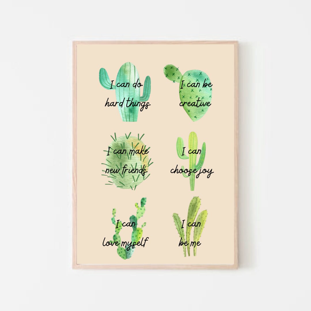 Succulent Affirmations Poster, Affirmations Print, Succulent Decor ...