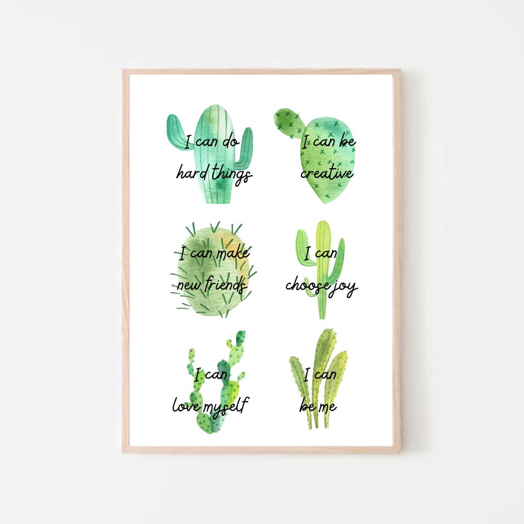 Succulent Affirmations Poster, Affirmations Print, Succulent Decor ...