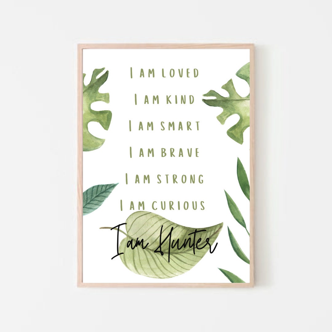 Personalised Jungle Affirmations Poster With Name | Your Choice of ...