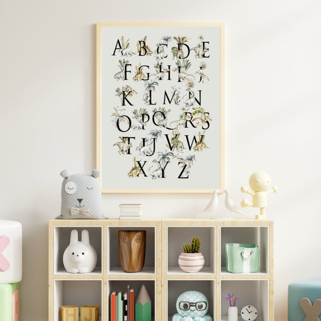 Dinosaur Alphabet Poster, Dinosaur ABC, Dino Letters, Learning Poster ...