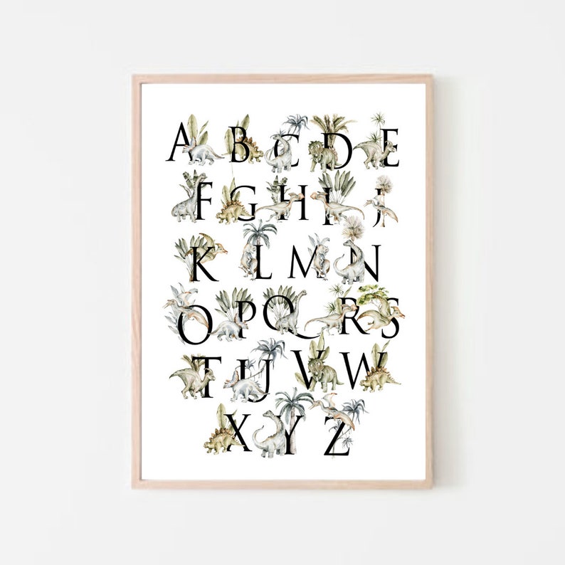 Dinosaur Alphabet Poster, Dinosaur ABC, Dino Letters, Learning Poster ...