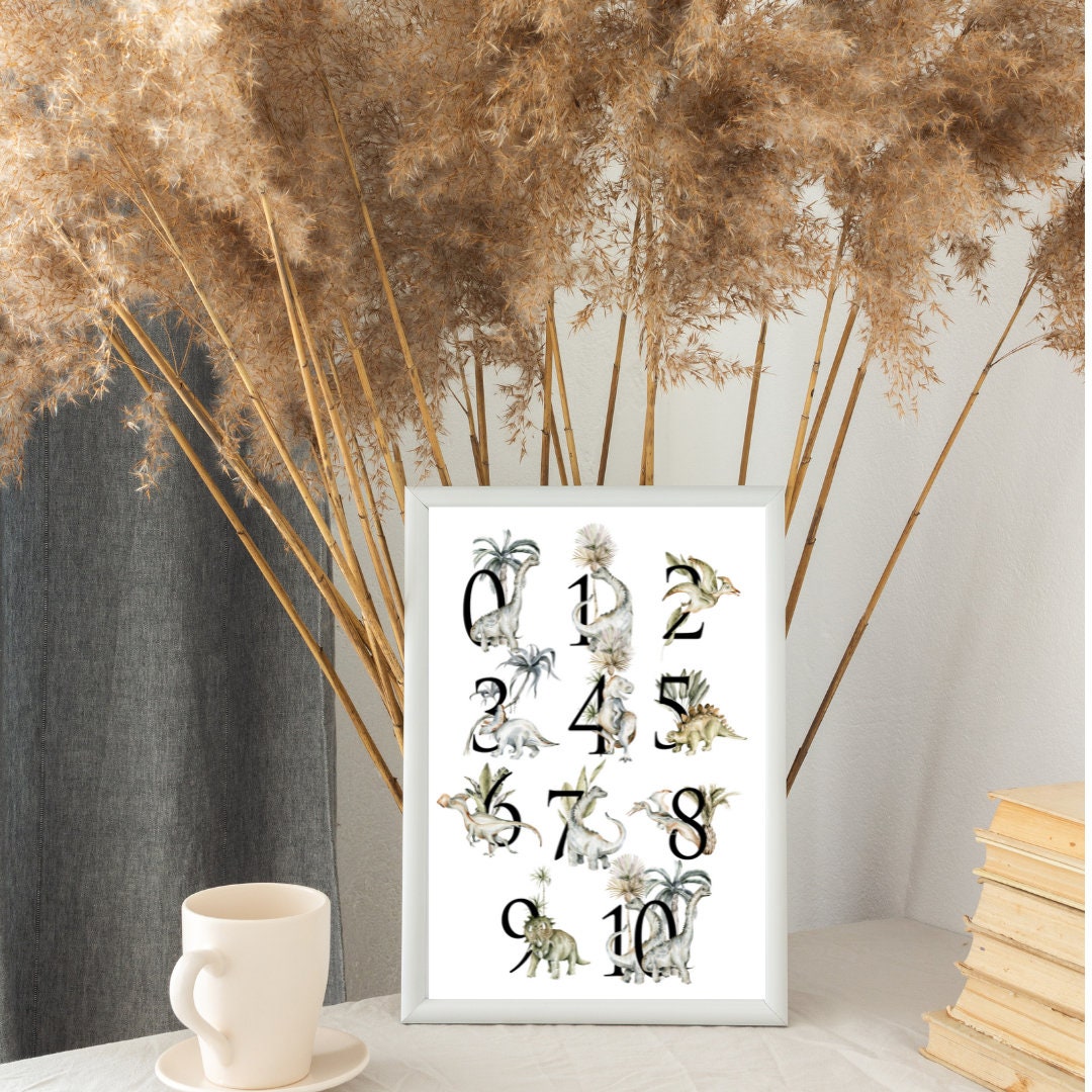 Dinosaur Numbers Poster, Dinosaur 1-10, Learning Poster, Dinosaur ...