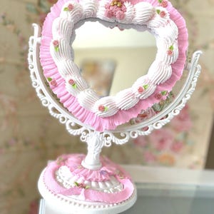 Sweet Pea/ Faux Caked Mirror/ Vanity/ Desktop/ Coquette Style - Etsy