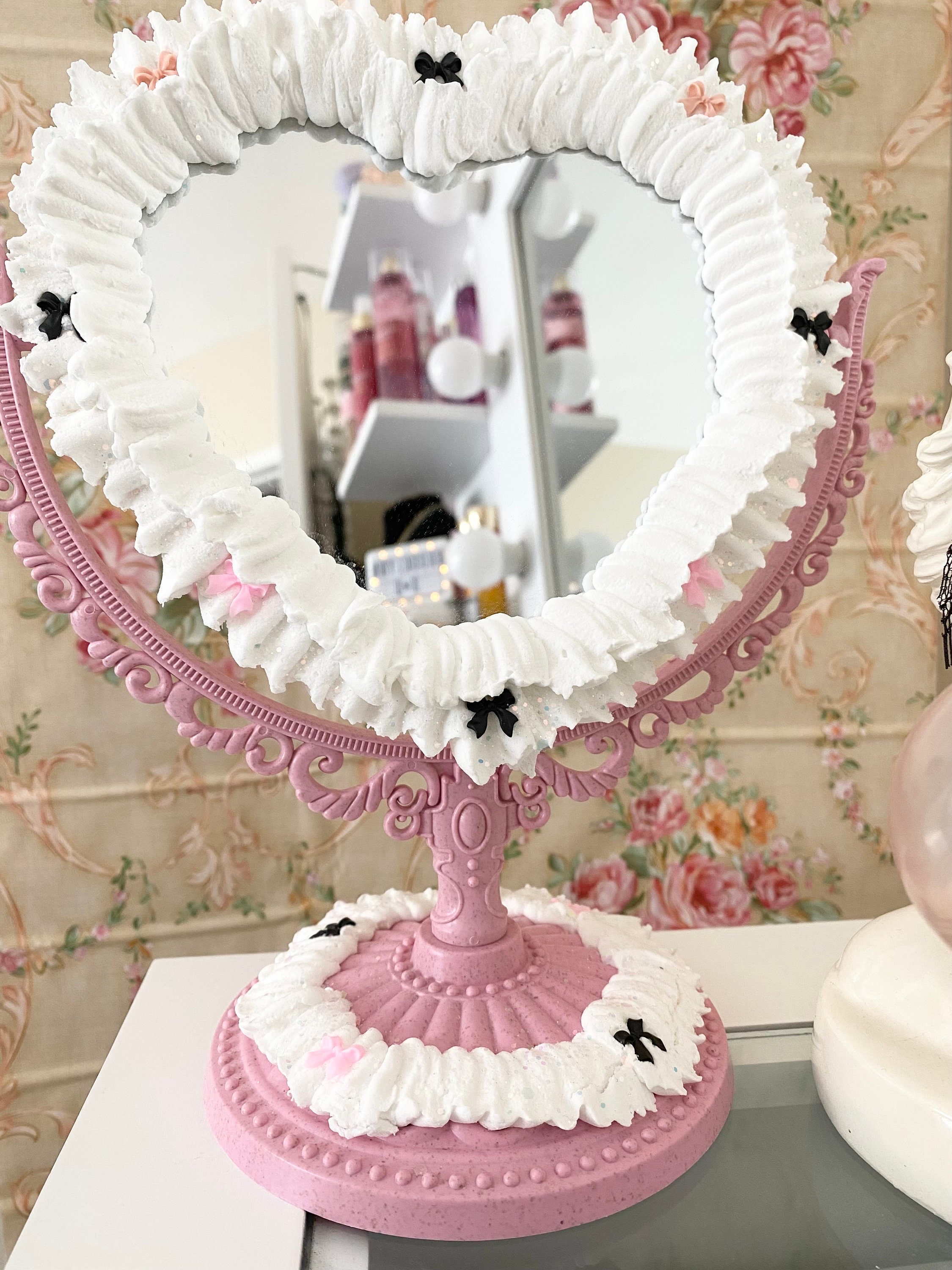Enchanting Faux Caked Mirror/ Vanity/ Desktop/ Vintage Style - Etsy