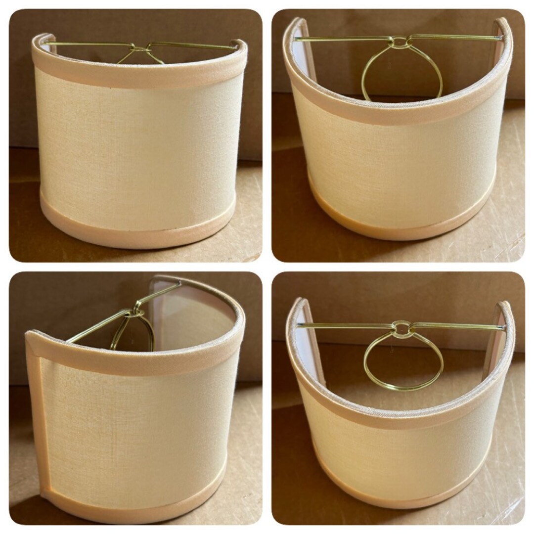Coral Beige Linen Half Shades Bulb Shields Wall Sconces Lamp Shades ...