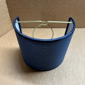 Navy Blue Linen Half Shades Bulb Shields Wall Sconces Lamp Shades With ...