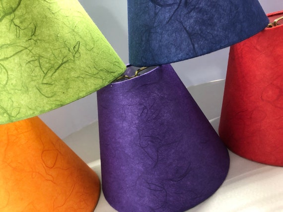 BULB CLIP TOP Mulberry Parchment Paper Hardback Lamp Shades in - Etsy