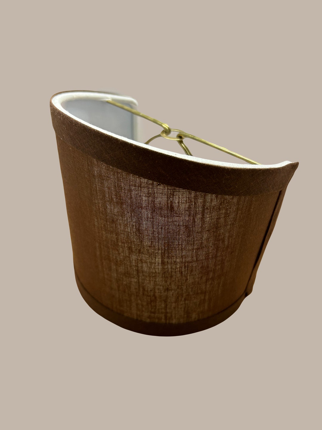 Brown Linen Half Shades Bulb Shields Wall Sconces Lamp Shades With ...