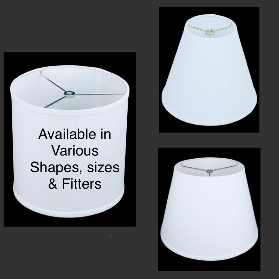 White Linen Small Hardback Lamp Shades in Various Custom Sizes and ...
