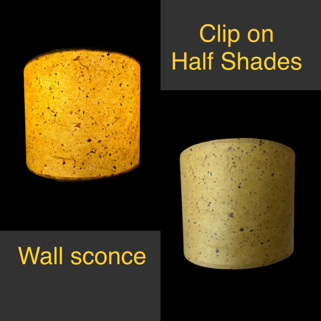 Amber Flex Paper Half Shades Bulb Shields Wall Sconces Lamp Shades With ...